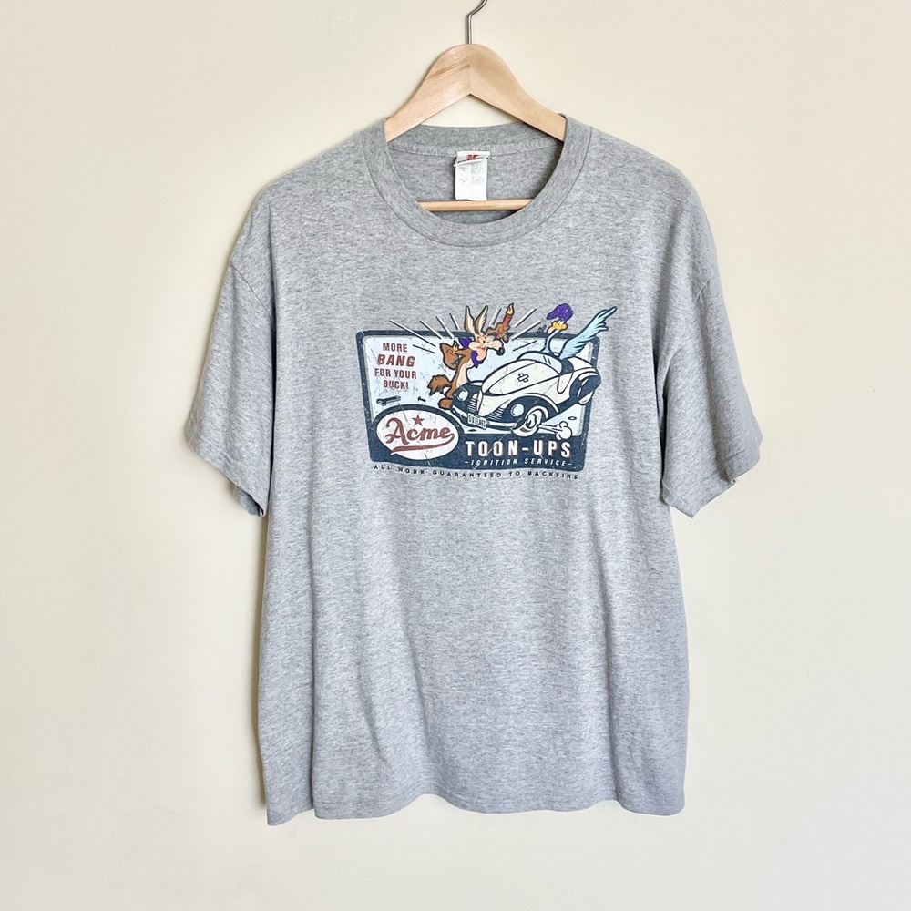 Vintage Six Flags Looney Tunes Acme Toon-Ups Gray T S… - Gem
